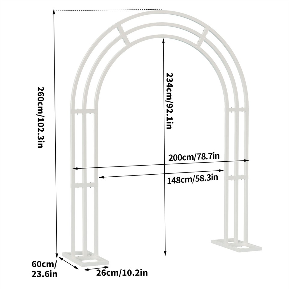 Strong 3-Pole Wedding Arch Stand Metal Flower Rack Door Frame ...