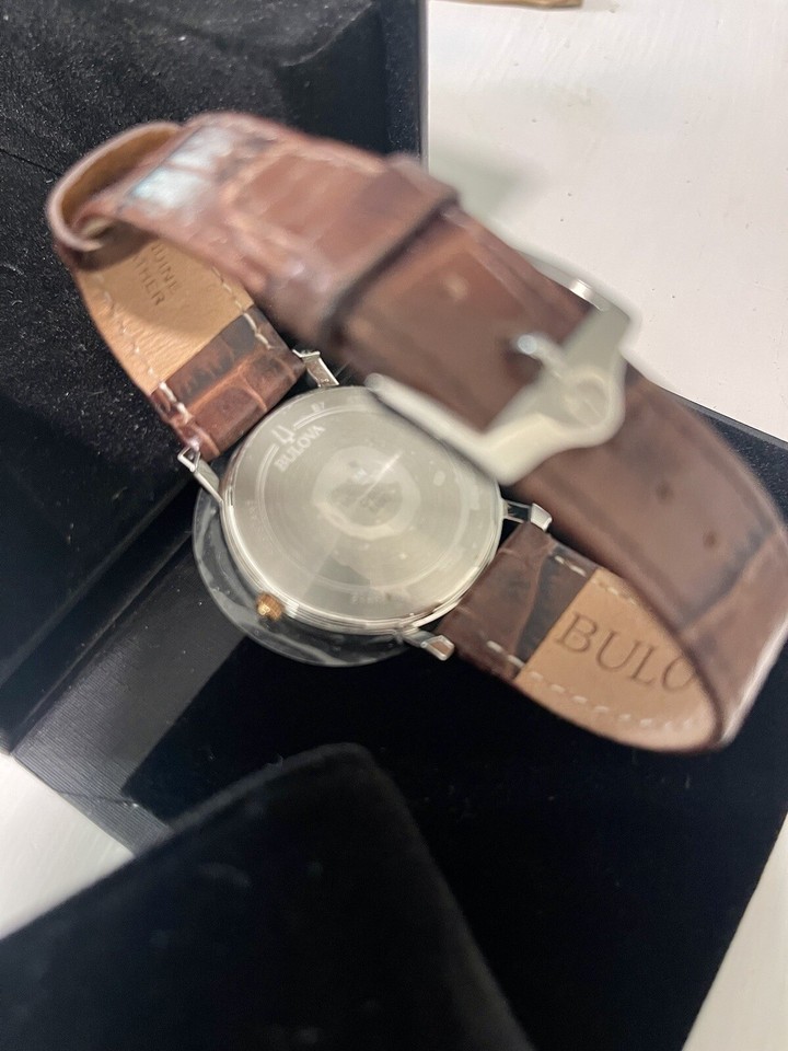 Bulova Watch Brown Leather Rose Gold Model 98H51 Needs Battery | eBay