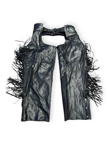 AJL Leather Chaps Mens Motorcycle Cycle Riding Chap Fringe Western | eBay