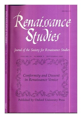 SOCIETY FOR RENAISSANCE STUDIES Renaissance Studies: Journal of the Society for | eBay
