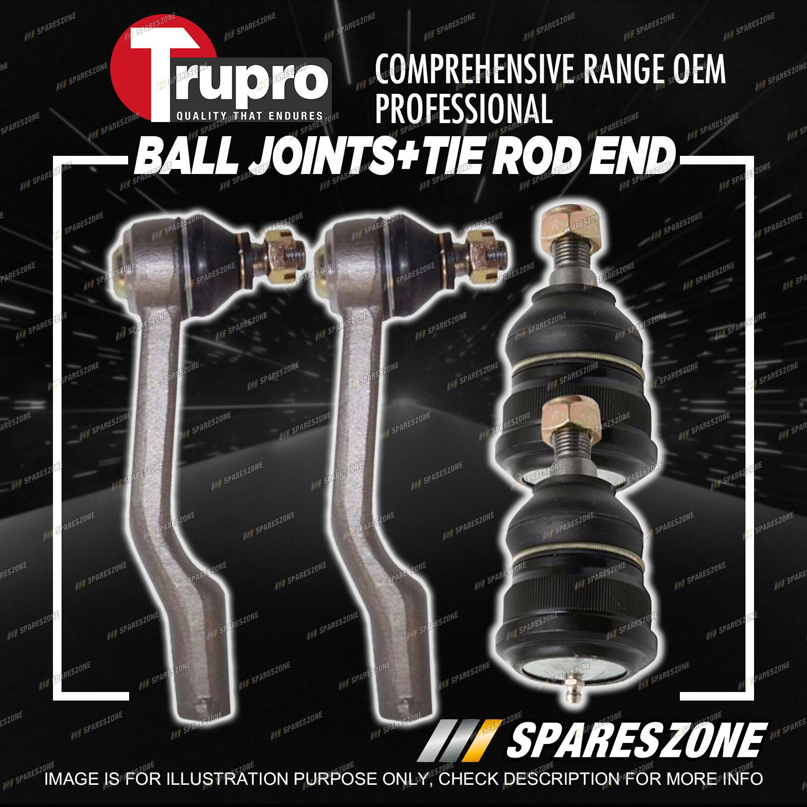 Trupro Ball Joint Tie Rod End Kit for Toyota Camry SDV SXV VCV VDV10 ...