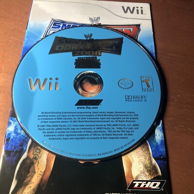 WWE SmackDown vs. Raw 2008 Featuring ECW Nintendo Wii, 2007 Manual ...