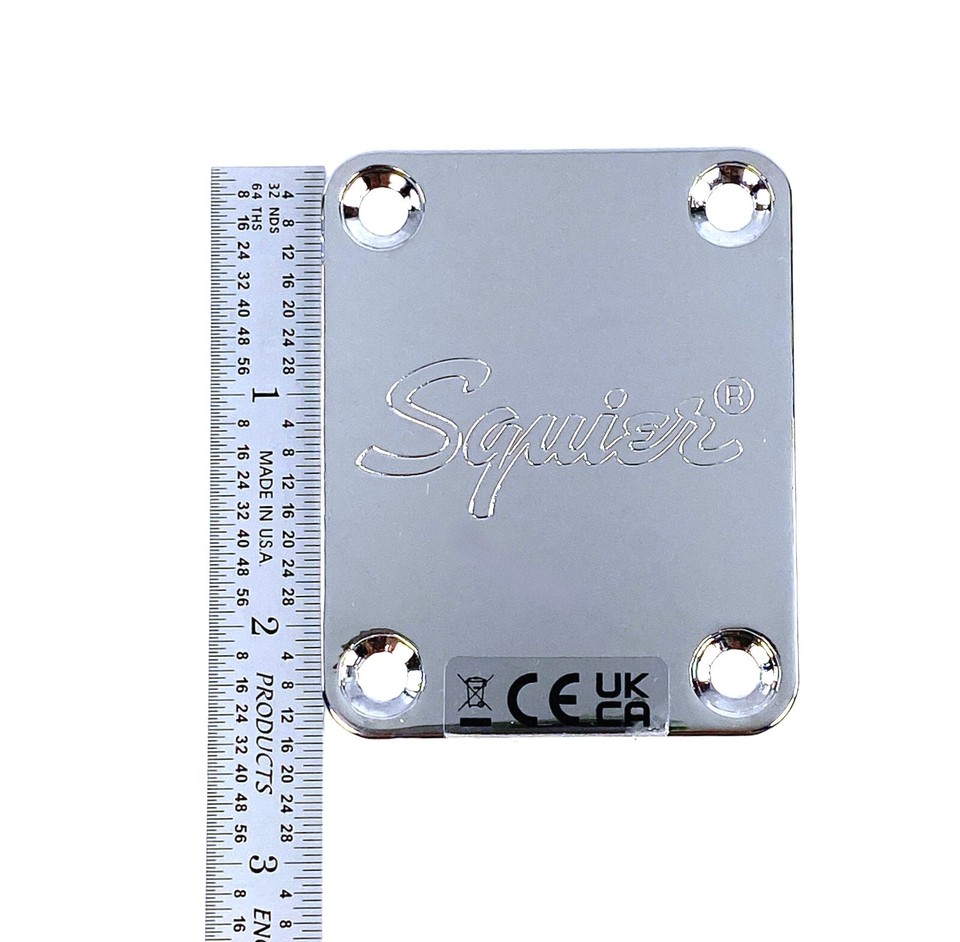 Real Fender Squier Strat SCRIPT NECK PLATE w/MOUNTING SCREWS Tele ...