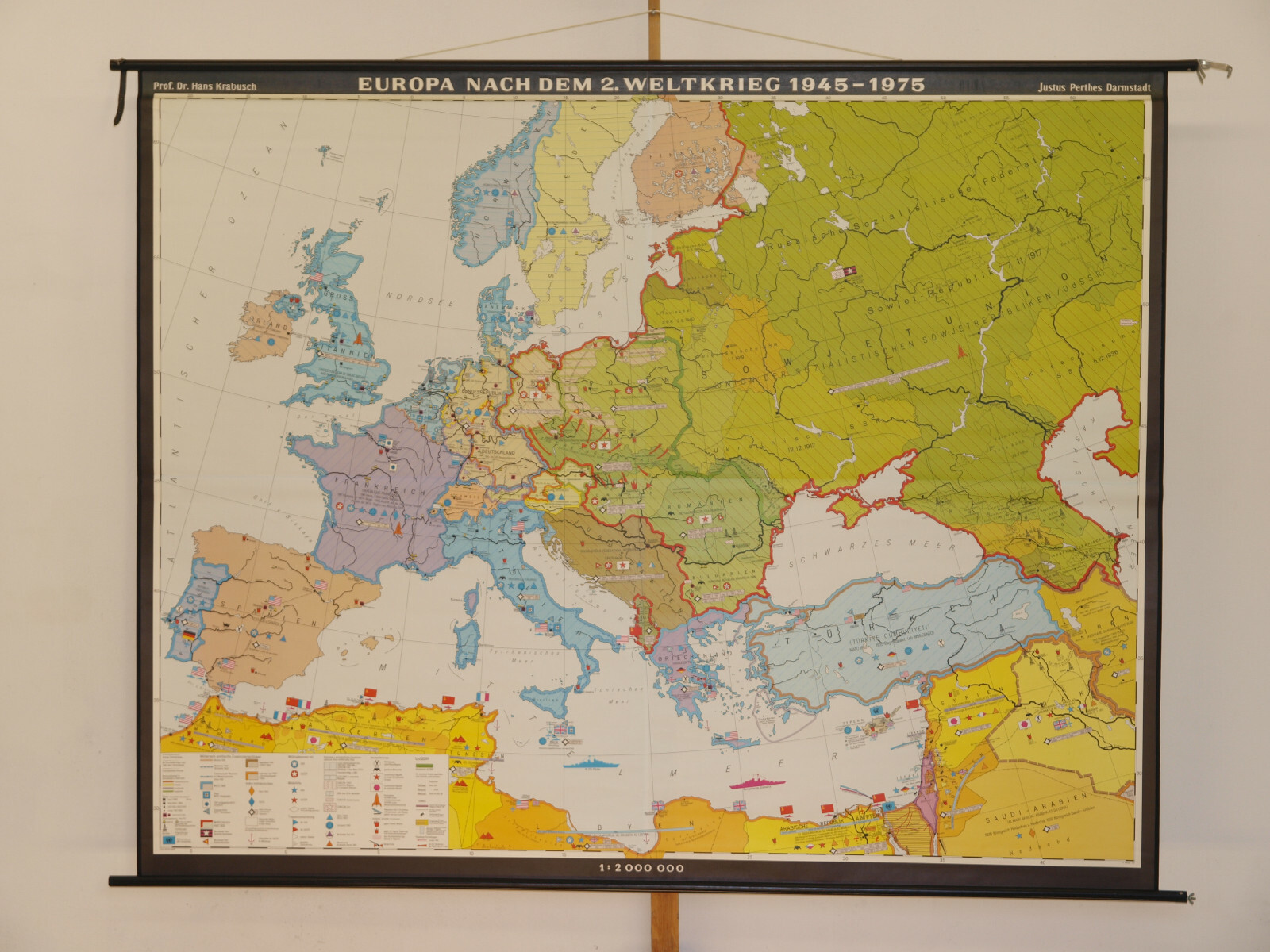 Wandkarte Europakarte Kalter Krieg 1945-1975 DDR RGW NATO EWG 246x196cm ...