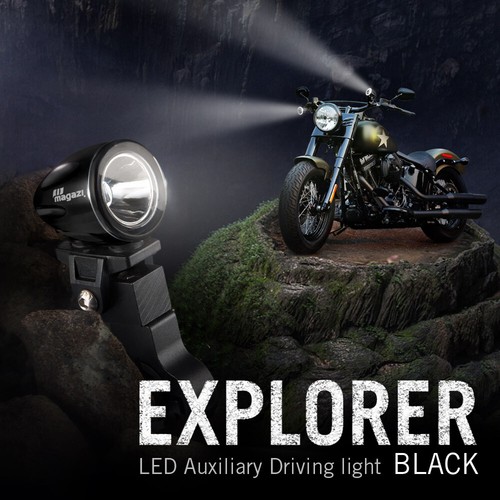 KiWAV Explorer 1.6" 3W LED Auxiliary Reverse Light Black Aluminum for ...