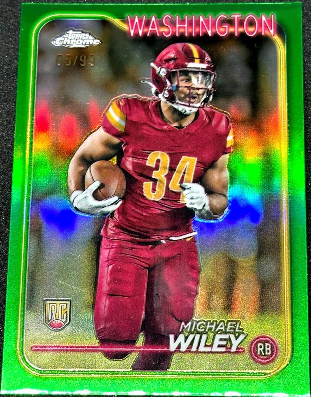 2024 Topps Chrome - Rookies Michael Wiley #300 Green Refractor /99 for ...