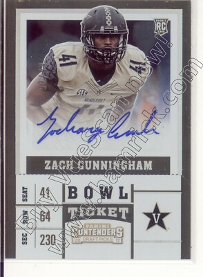 zach cunningham rookie rc draft auto autograph vanderbilt vandy college ...