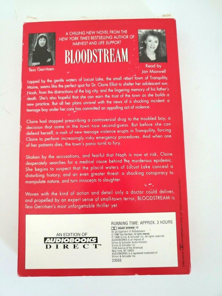 TESS GERRITSEN “BLOODSTREAM” Audio Book Cassette | eBay