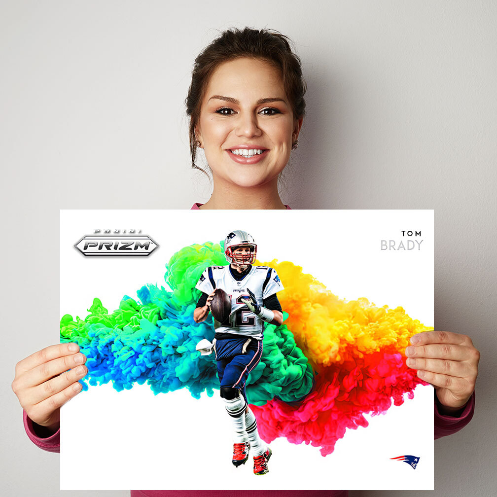 Tom Brady Colorblast NFL Patriots Football GOAT Poster or Wall Canvas ...