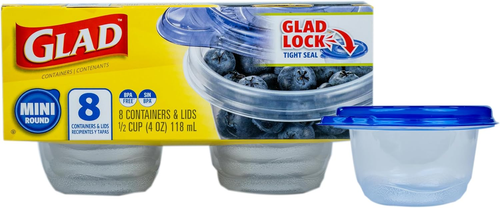 GladWare Mini Round Food Containers, 4 oz, 8 Count Set w/Lids | eBay