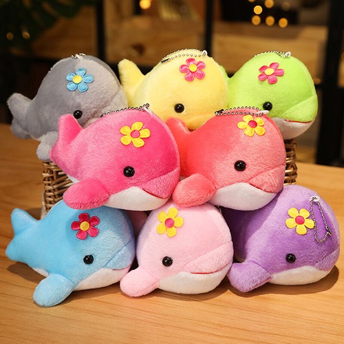 1Pc 12CM New Cute Animal Dolphin Plush Toy Small Pendant Keychain Bag ...