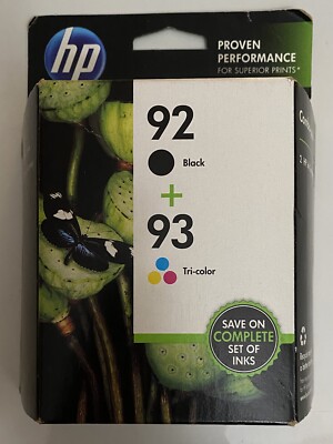 Genuine HP 92 Black + 93 Tri Color Combo Pack-Sealed Expired May 2013 ...