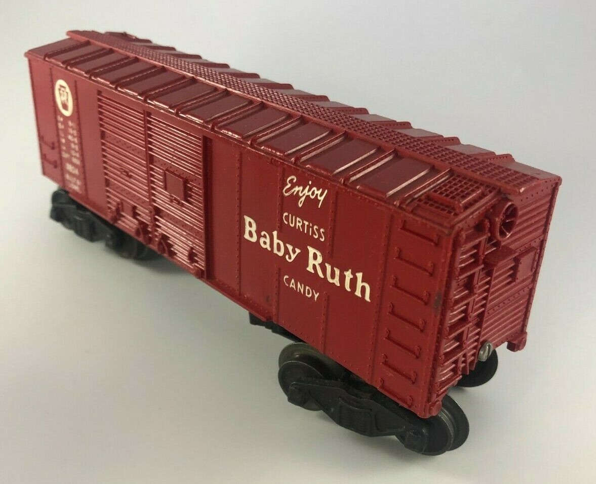 1955 Postwar Lionel Curtiss Baby Ruth 6014 Red Box Car Pennsylvania ...