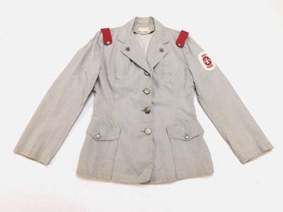 Named WWII US Cadet Nurse Jacket 10 USPHS Summer Uniform Striped Grey ...