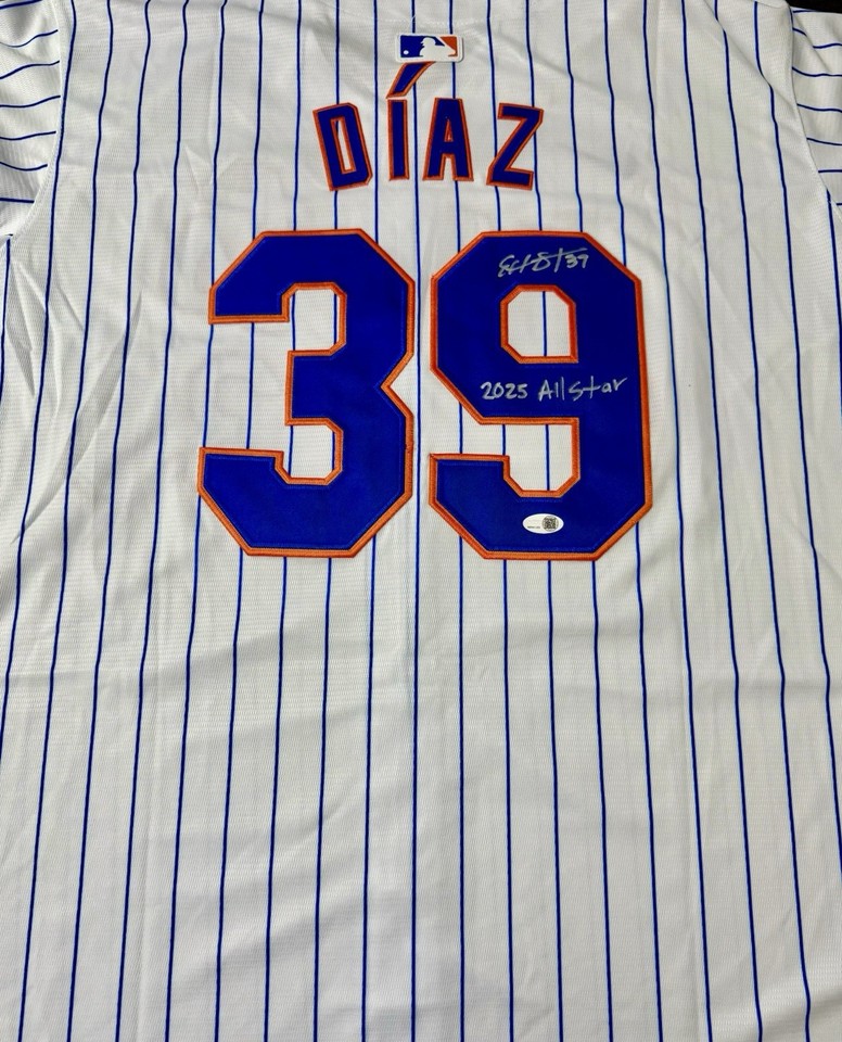 NY METS EDWIN DIAZ SIGNED AUTO JERSEY WITH 2025 ALL STAR INSCRIPTION ...