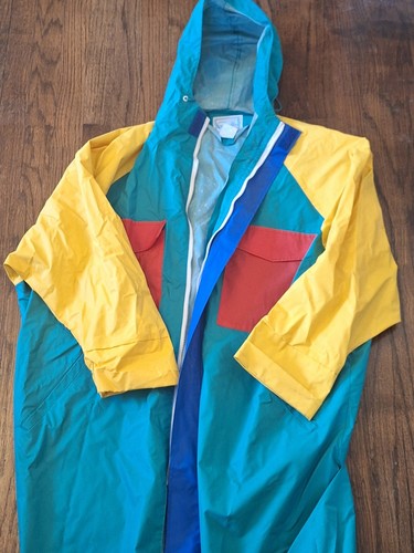 Vintage 90s Pappagallo Oversized Rain Jacket Wind Breaker Color Block ...