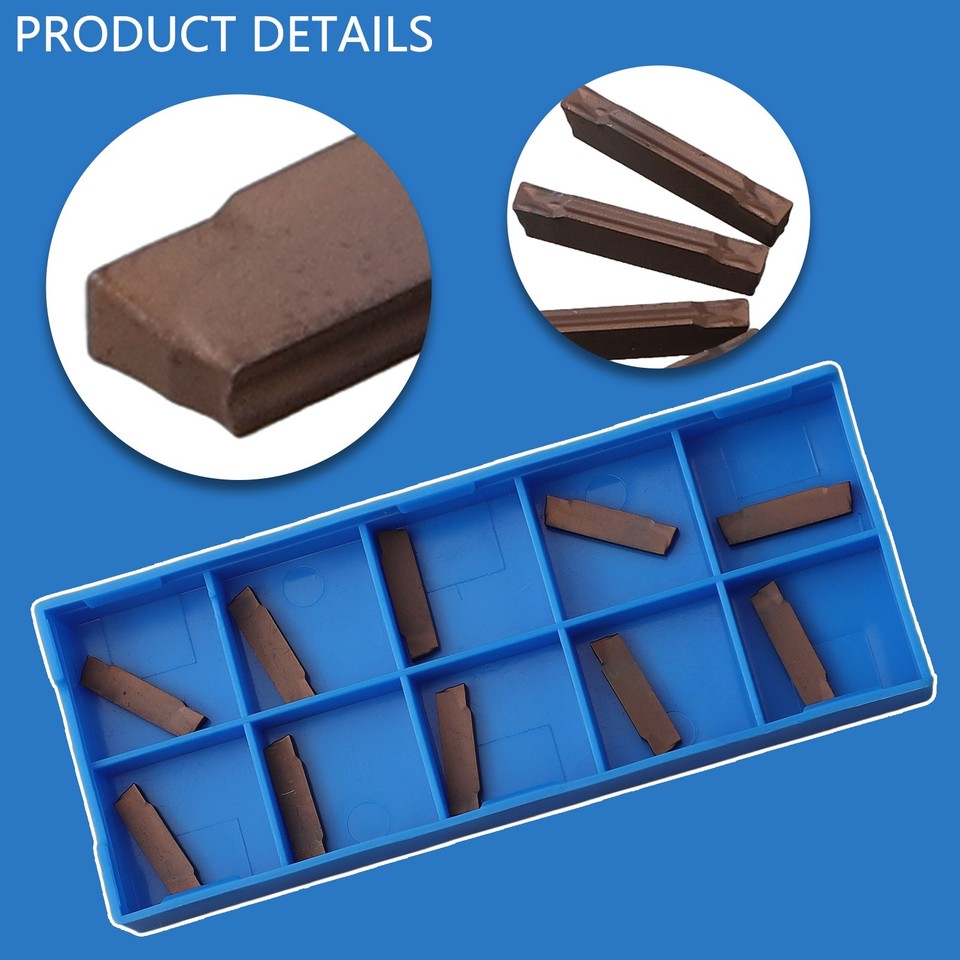 10pcs Carbide Inserts For MGEHR/MGIVR Grooving Tool Gold Indexable End ...
