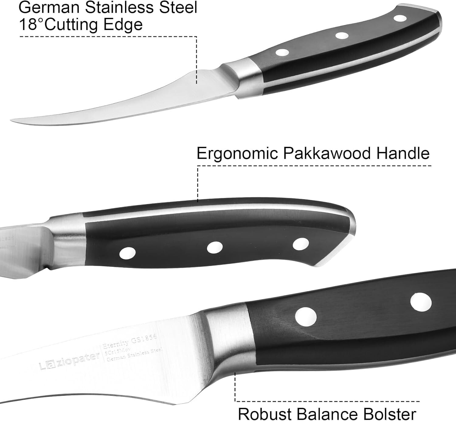 Bird Beak Paring Knife,Curved Paring Knives,German Stainless Steel ...
