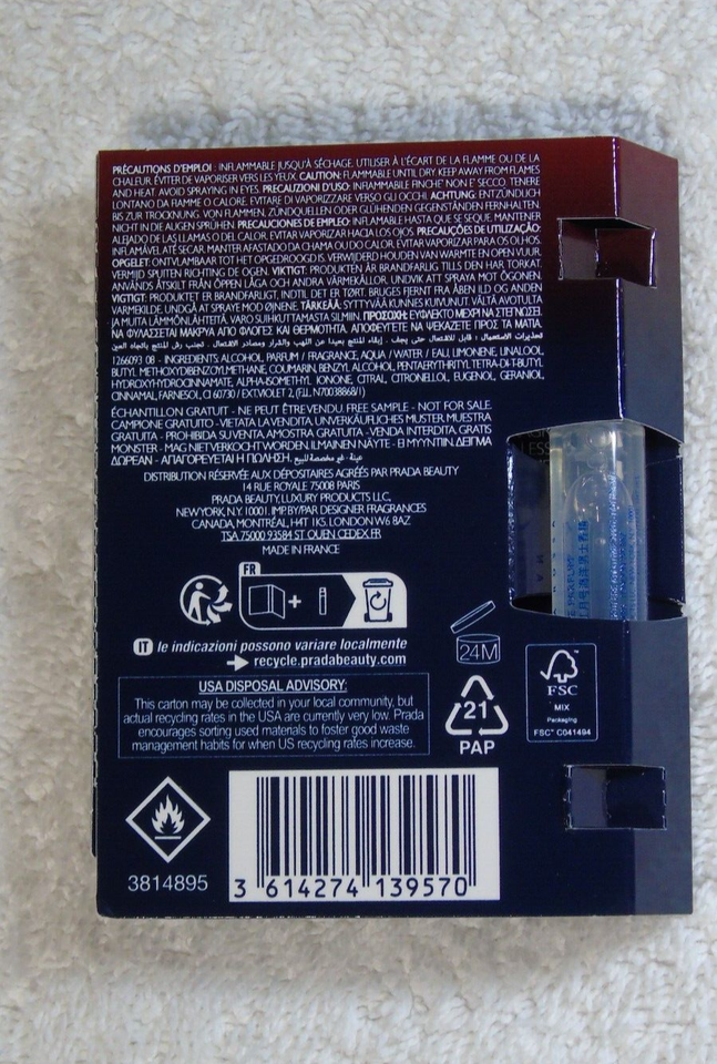 Prada Ocean Luna Rossa Le Parfum Spray Sample 1.2 ml/0.04 fl oz | eBay
