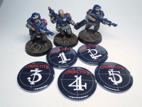 1-5 Objective Markers 25mm Game Tokens Warhammer Bolt Action Age of ...