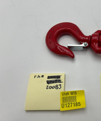 Cartec Hooks With Latch – 1/2" Size, 15,000 Lb WLL, G100 Alloy, Gray ...