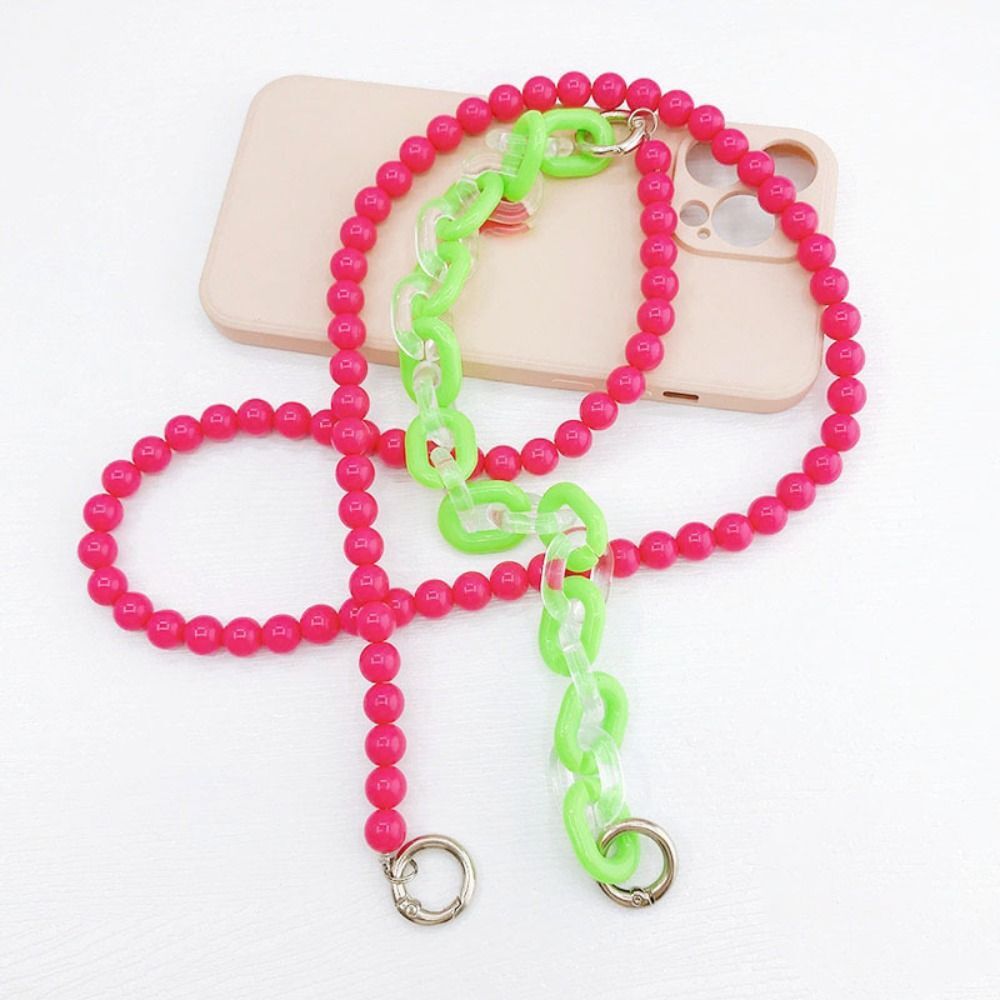 Beaded Phone Lanyard Acrylic Phone Case Chain Straps Summer Hanging ...