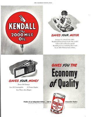 1949 KENDALL 2000 BRADFORD PENSYLVANIA CRUDE OIL VINTAGE PRINT AD | eBay