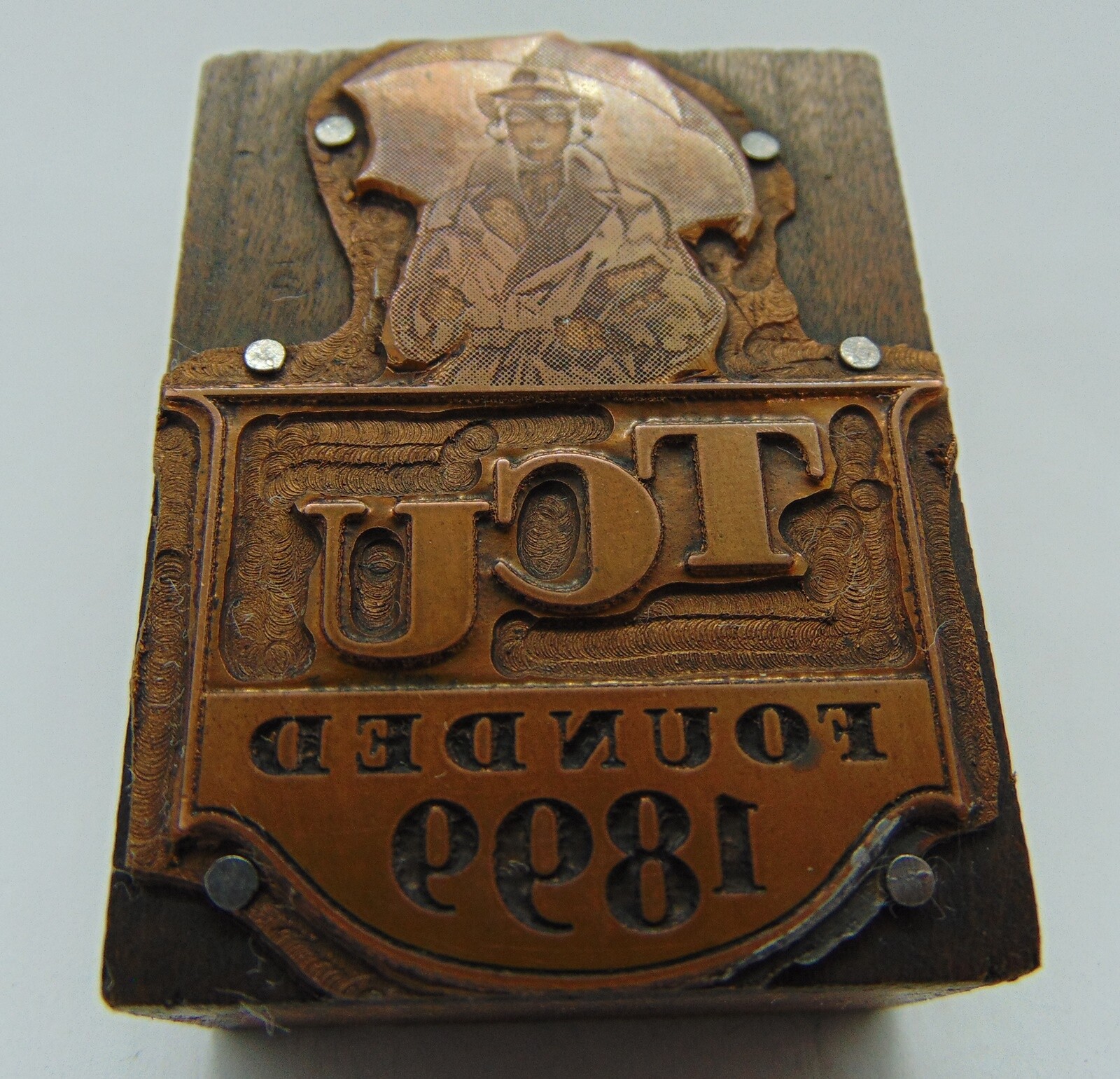 Printing Letterpress Printers Block TCU Founded 1899 | eBay