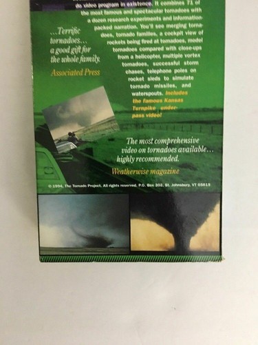 TORNADO VIDEO CLASSICS Weather Documentary Tornado Project VHS 1994 ...