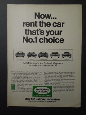 1967 NATIONAL CAR RENTAL Magazine Ad - Rent The Car That's Your #1 ...