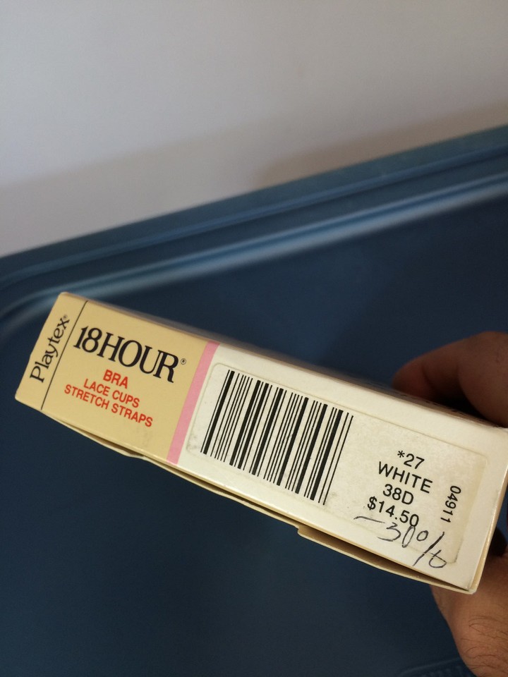 Vtg Playtex 18 Hour Bra White 38D NOS 70s 80s Lingerie Lace Cup Stretch ...