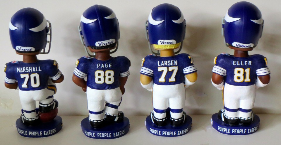 Minnesota Vikings "Purple People Eaters" Bobblehead Set 7 1/4" (ALL NEW ...
