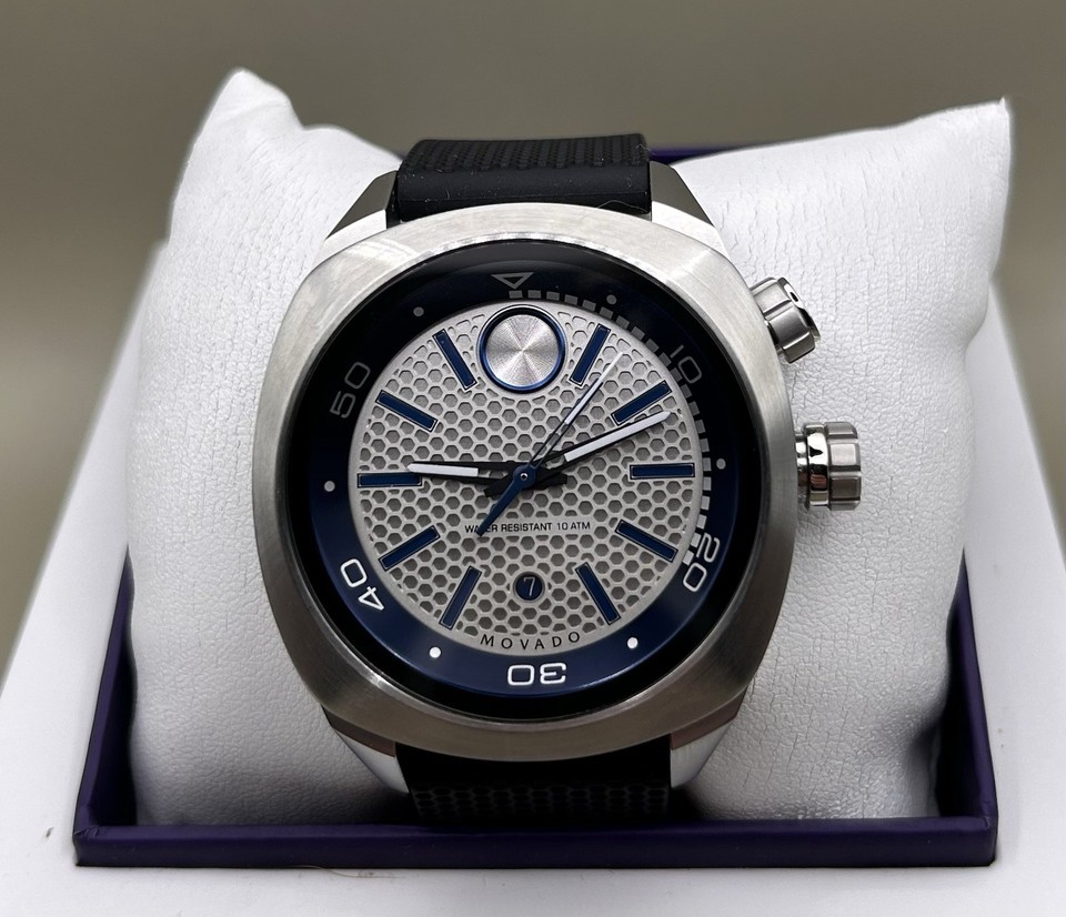 Movado Bold Men’s Derek Jeter Captain Series Silver Case Quartz 44mm ...