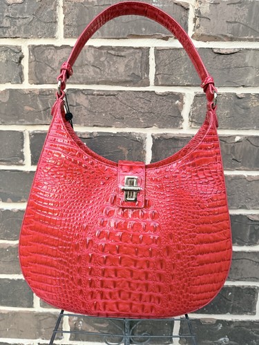 NWT Brahmin Fallon Sriracha Melbourne Shoulder Bag leather red | eBay