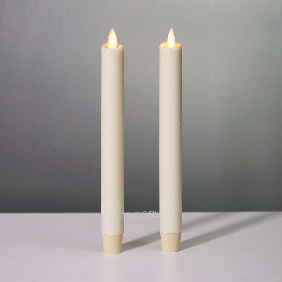 Luminara LED Flameless Battery Operated Taper Candles Remote Ivory Set of Two | eBay