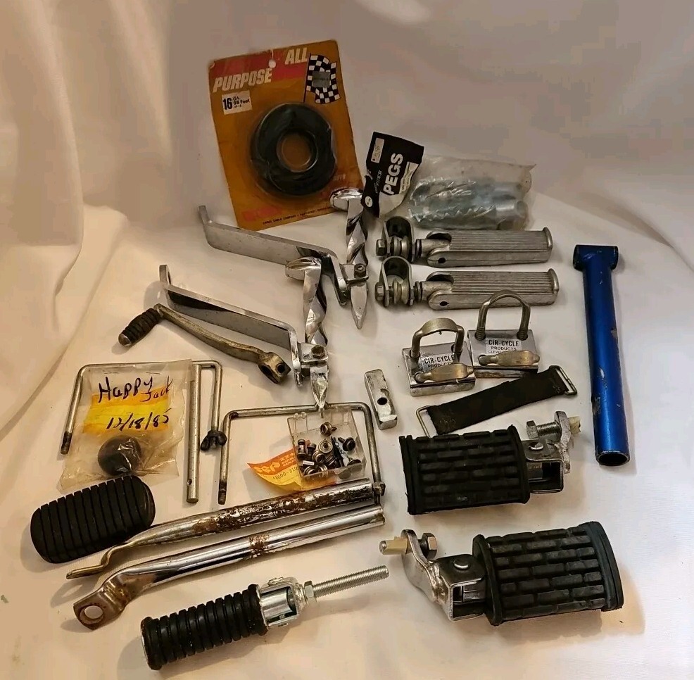 Lot Of Vintage Motorcycle Parts, Foot Pegs, Pedals, Miscellaneous | eBay