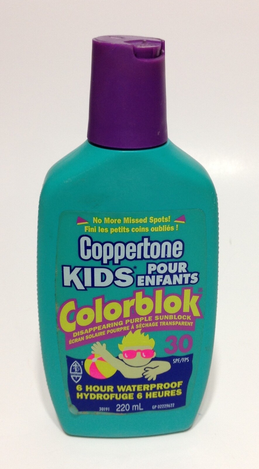 Vintage Coppertone Kids Colorblok SPF 30 Sunblock Lotion ~ Purple ...