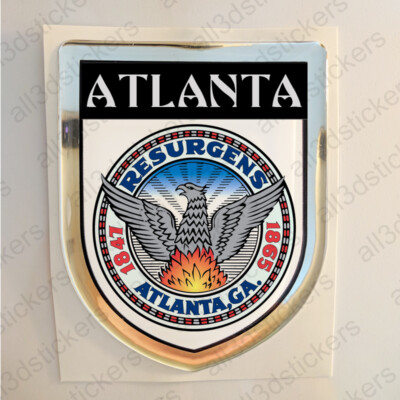 Atlanta USA Sticker Seal Resin Domed Flag United States 3D Stickers ...