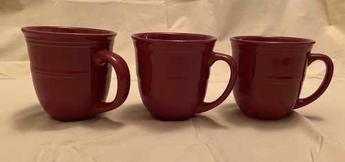 3 Mainstay Amelia Red Coffee Cups/Mugs | eBay