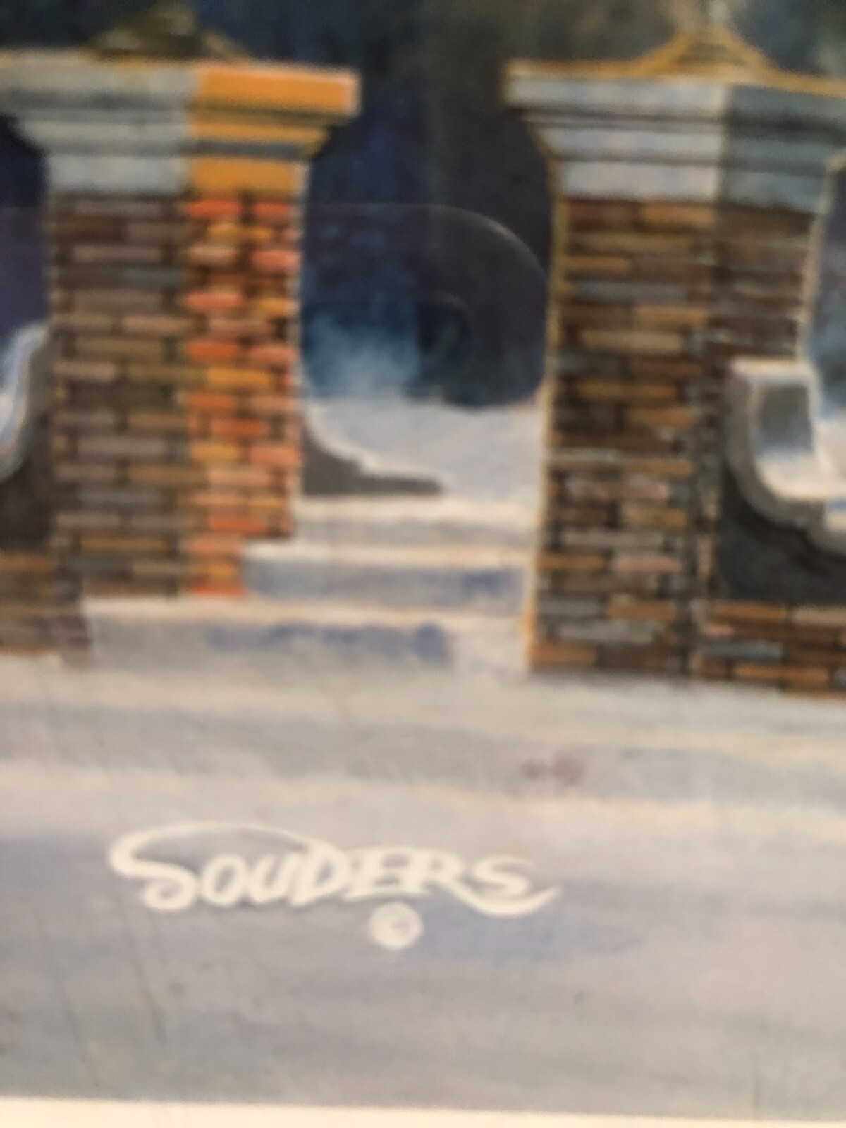 Estate Lithograph Numbered by Randy Souders "Home for the Holidays ...