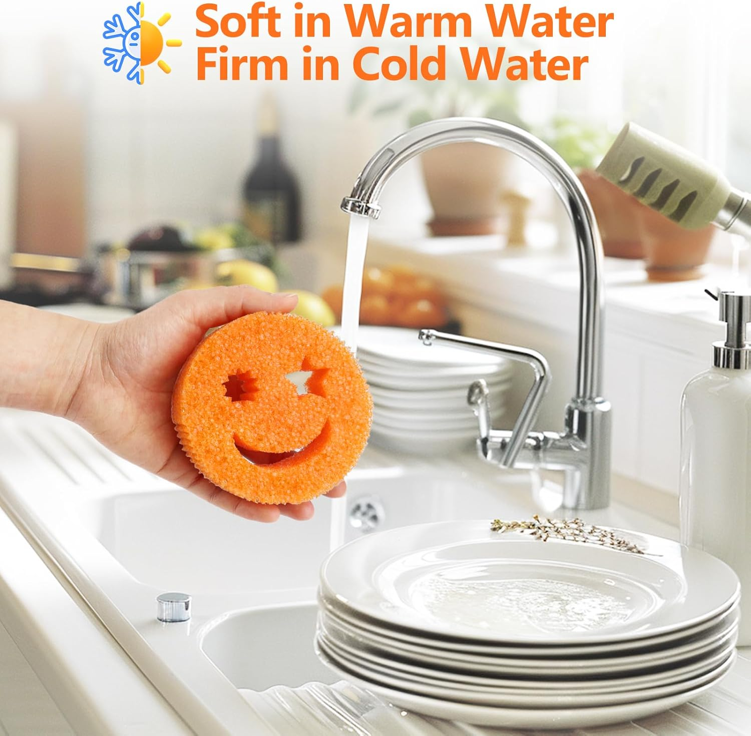 6 Pcs Kitchen Clean Sponge Variety Pack Scratch-Free Multipurpose Dish ...