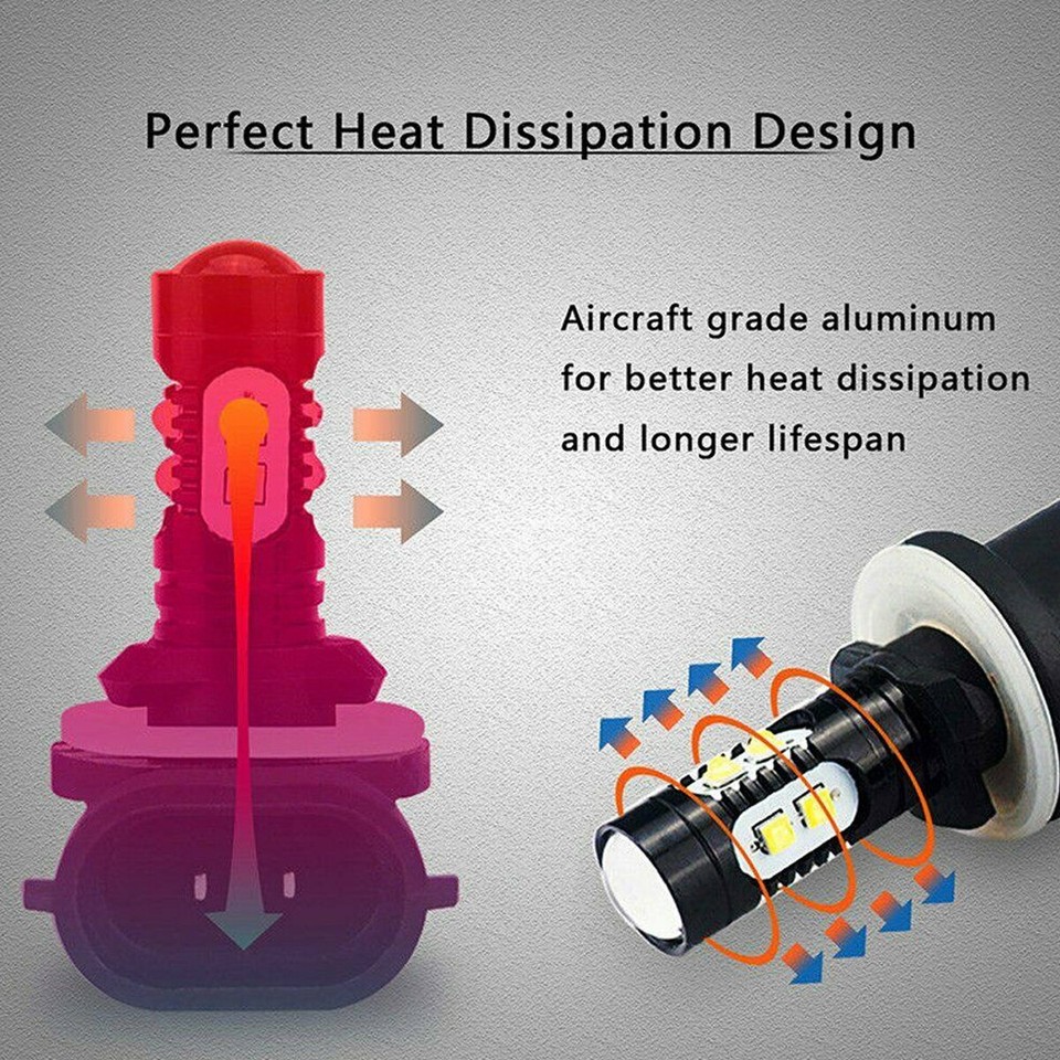 2 pack 881 LED Fog Light Driving Bulbs 862 886 889 894 896 898 Xenon ...
