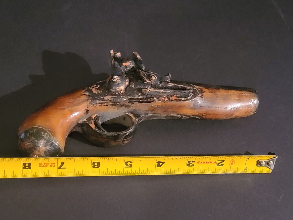 Vintage Wall Hanger Flintlock Ceramic Pistol 8" Long | eBay