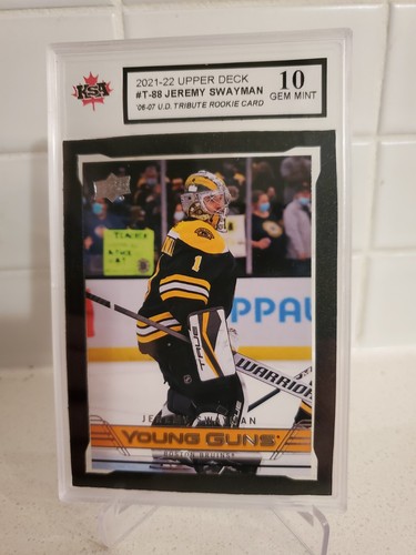 2021-22 UD Extended Jeremy Swayman Young Guns Tribute Rookie Card MINT ...