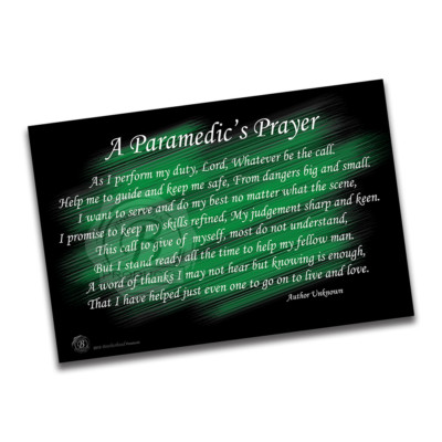A Paramedic's Prayer, As I Perform My Duty Lord EMS EMT Wall Decoration ...