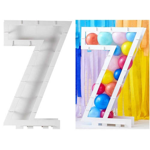 Ginger Ray Number 7 Balloon Mosaic Frame 85cm 7th Birthday Decoration ...