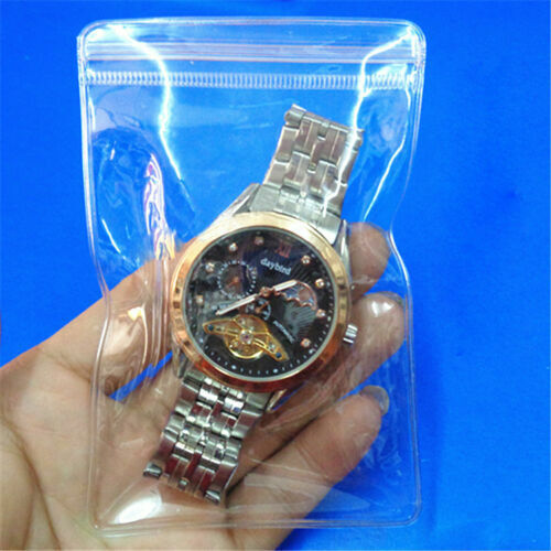 Pack of 100 PVC Plastic Bags Storing Watches Pouch Case (Regular Size ...