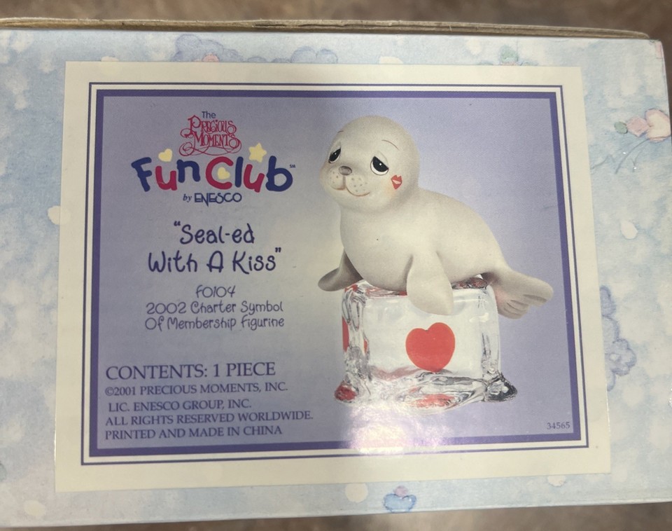 Precious Moments Fun Club Seal-ed with a Kiss with Case Charter Piece ...
