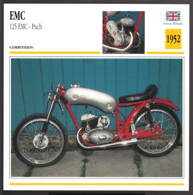 1952 EMC 125cc Puch British/Austria Motorcycle Photo Spec Sheet Info ...