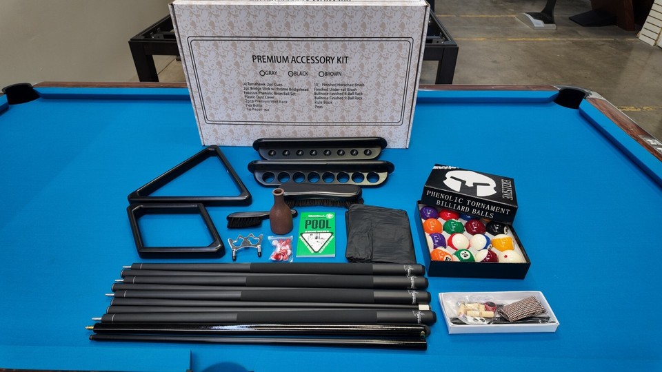 Pool Table Premium Grade Billiard Accessory Kit Pool Cue Sticks Bridge ...